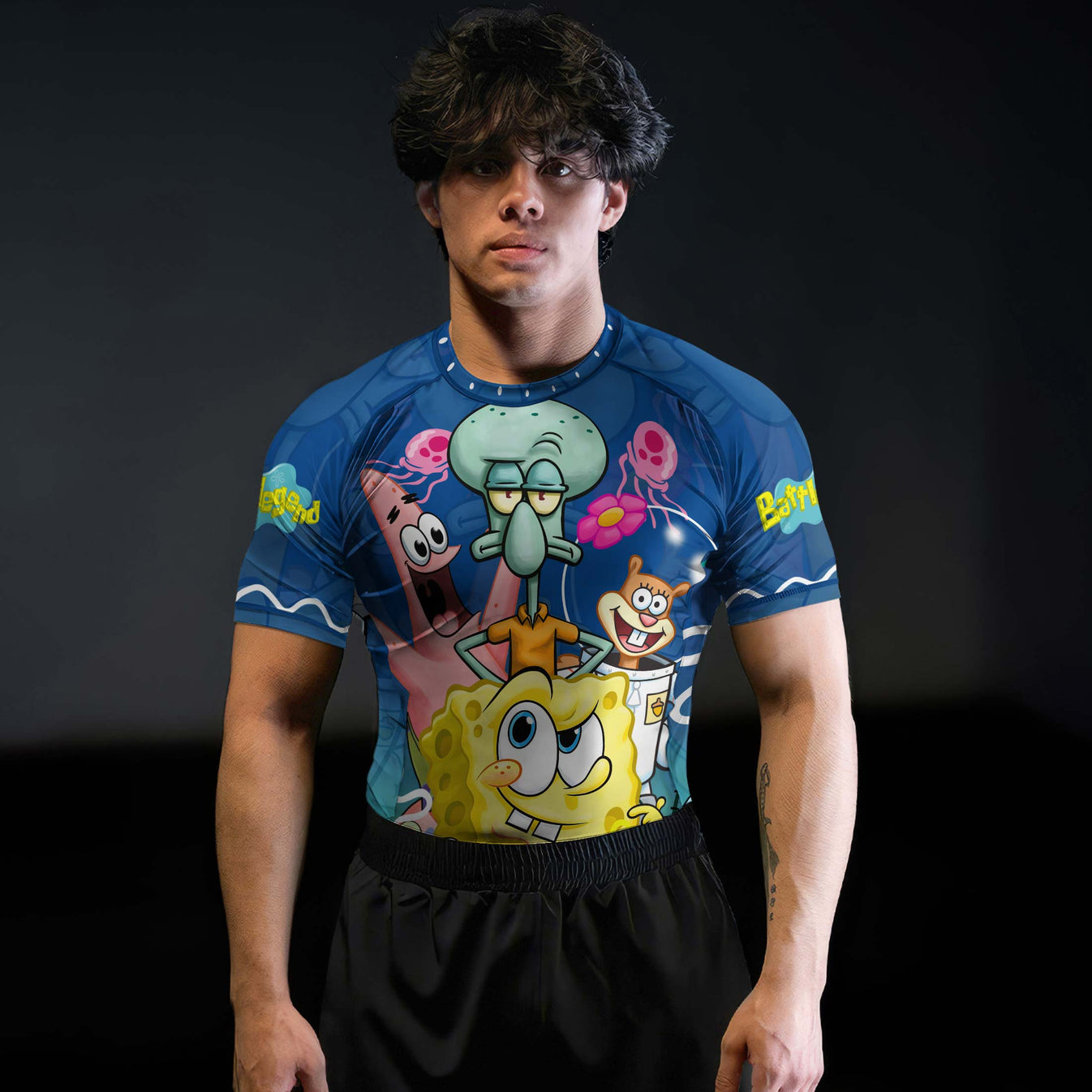 Blue Lagoon Cartoon Chaos Rash Guard | Performance Rash Guard USA