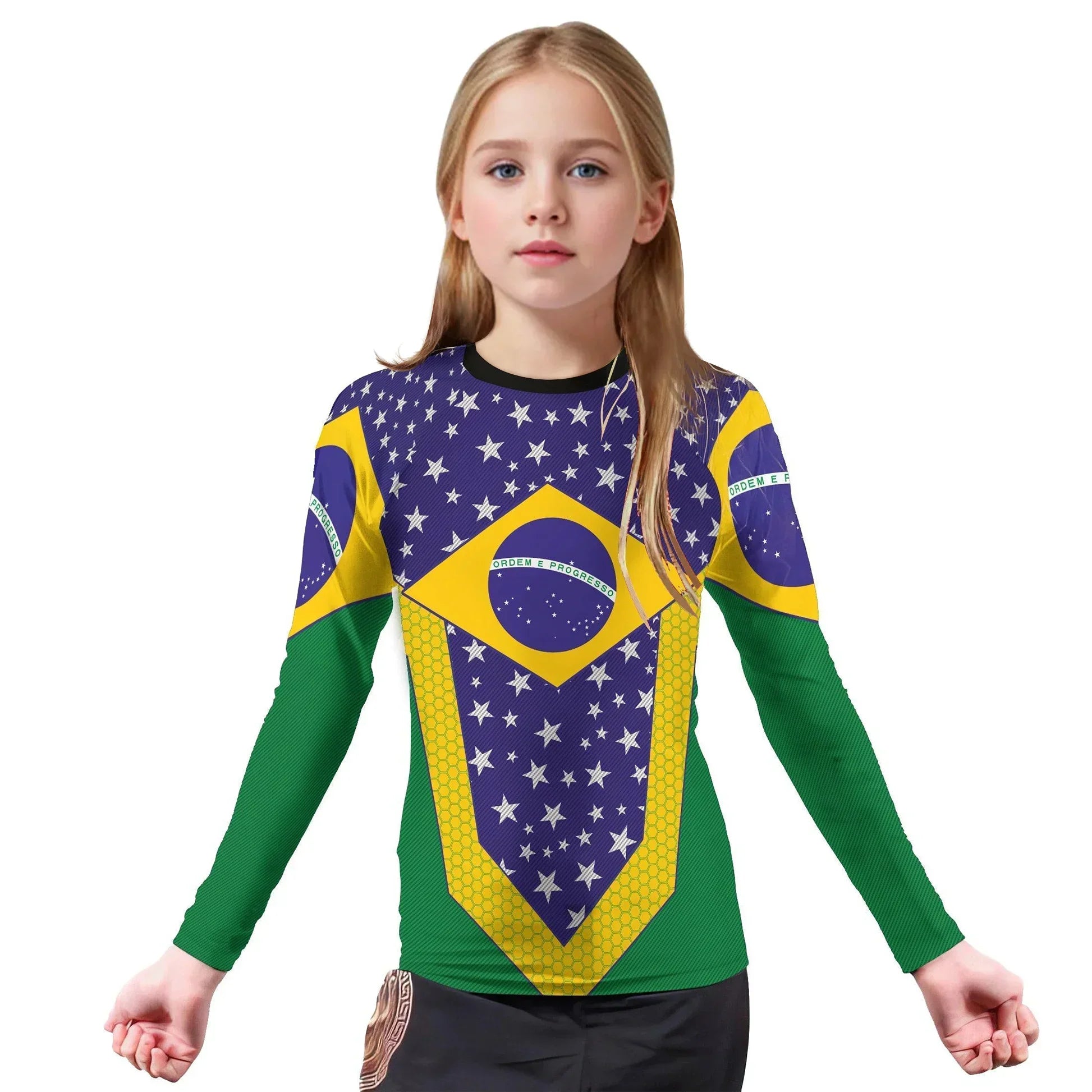 Brazil Symbol Kids Rash Guard | Athletic Apparel
