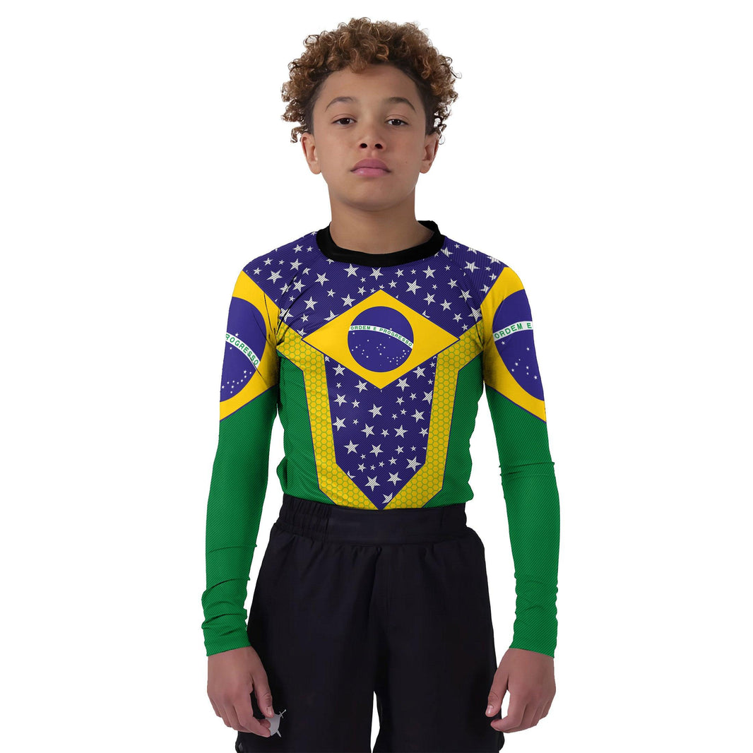 Brazil Symbol Kids Rash Guard | Athletic Apparel