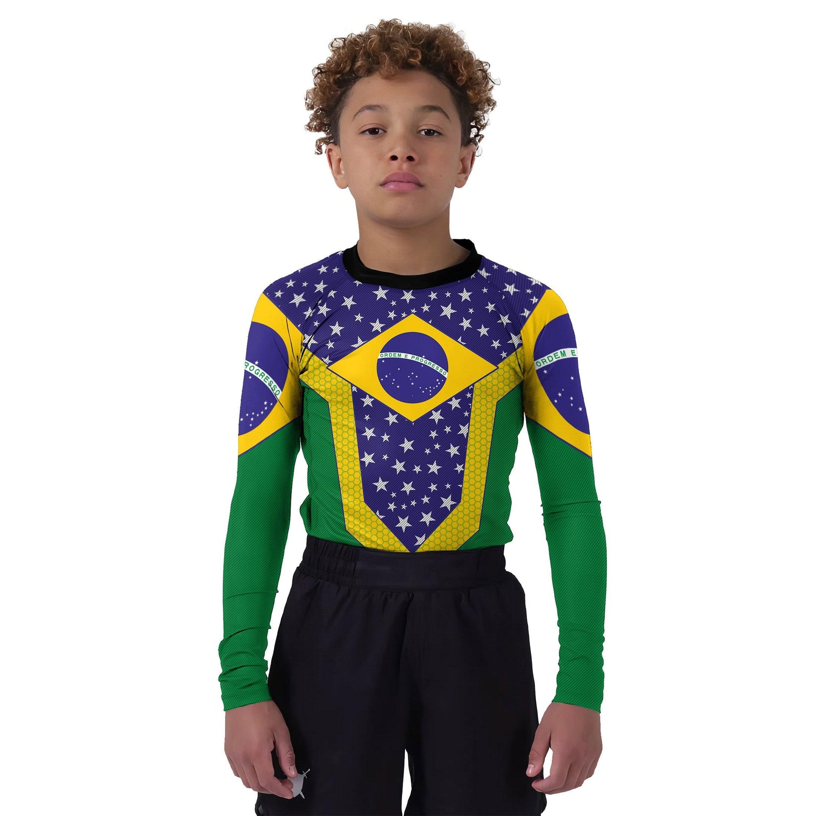 Brazil Symbol Kids Rash Guard | Athletic Apparel