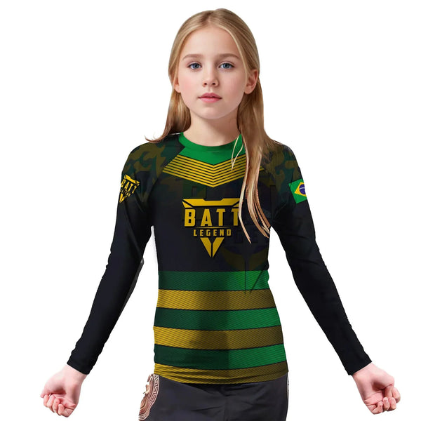 Brazil Skull Fighter Kids Rash Guard | Athletic Wear
