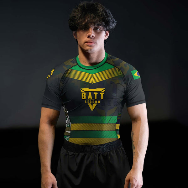 Brazil Skull Fighter Rash Guard - Athletic Performance