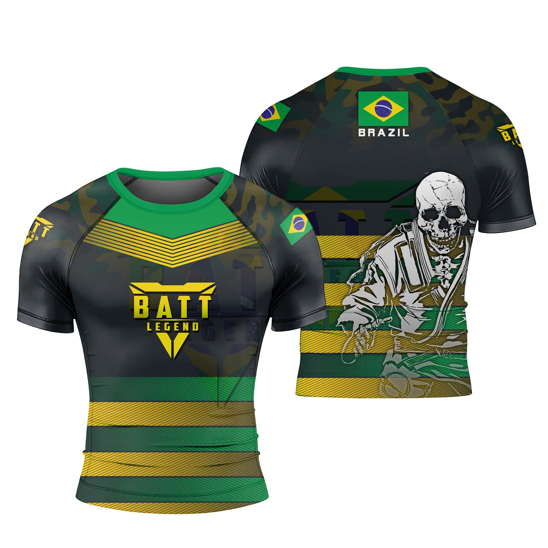 Brazil Skull Fighter Rash Guard - Athletic Performance