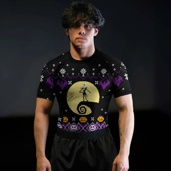 Christmas Jack Skellington Purple Rash Guard | Unique Athletic Wear