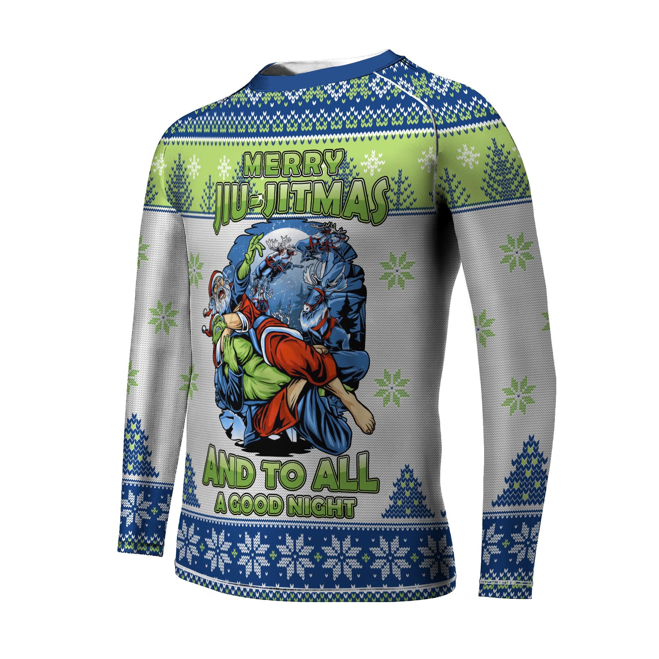 Christmas Santa Choking Grinch Kids Rash Guard | Santa Kids Rash Guard