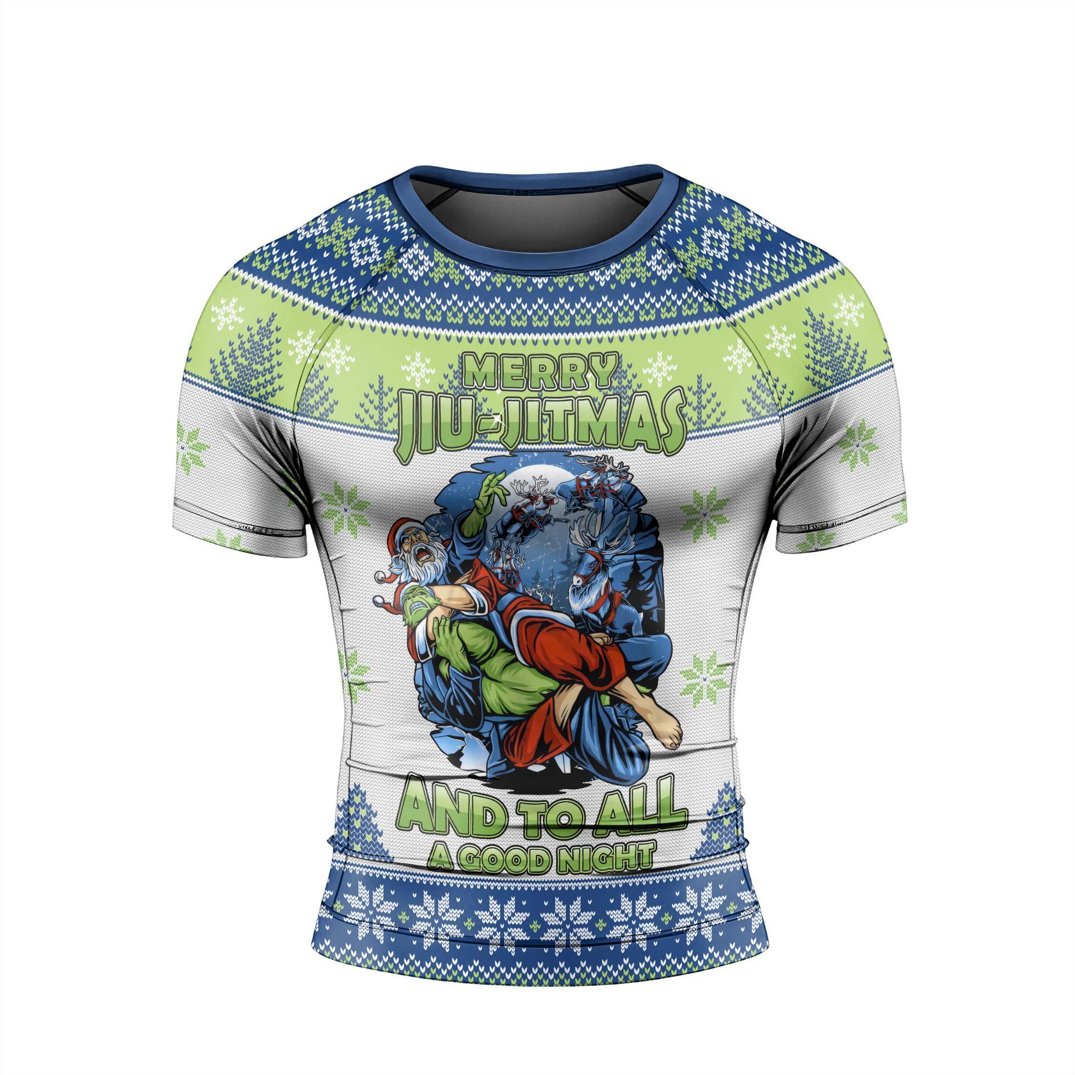 Christmas Santa Choking Grinch Rash Guard | Santa Rash Guard