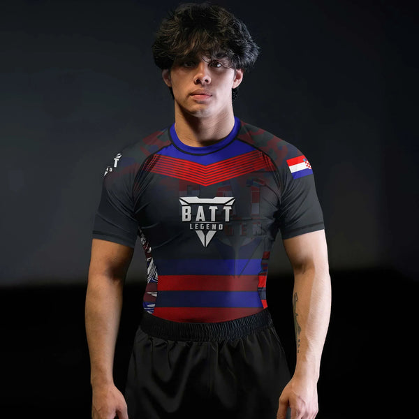 Croatia Skull Fighter Rash Guard | Athletic Performance