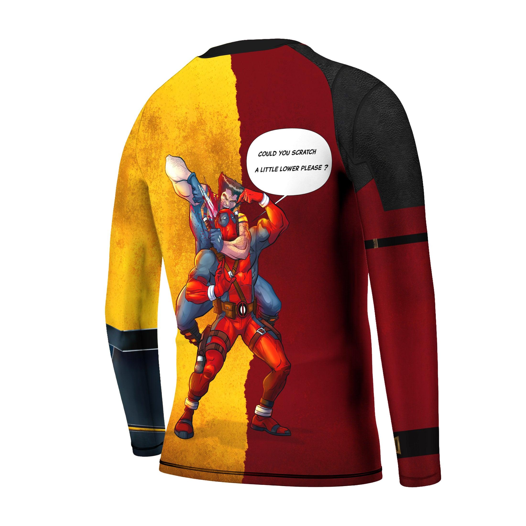Deadpool And Wolverine Best Friend Choke Kids Rash Guard | Rash Guard