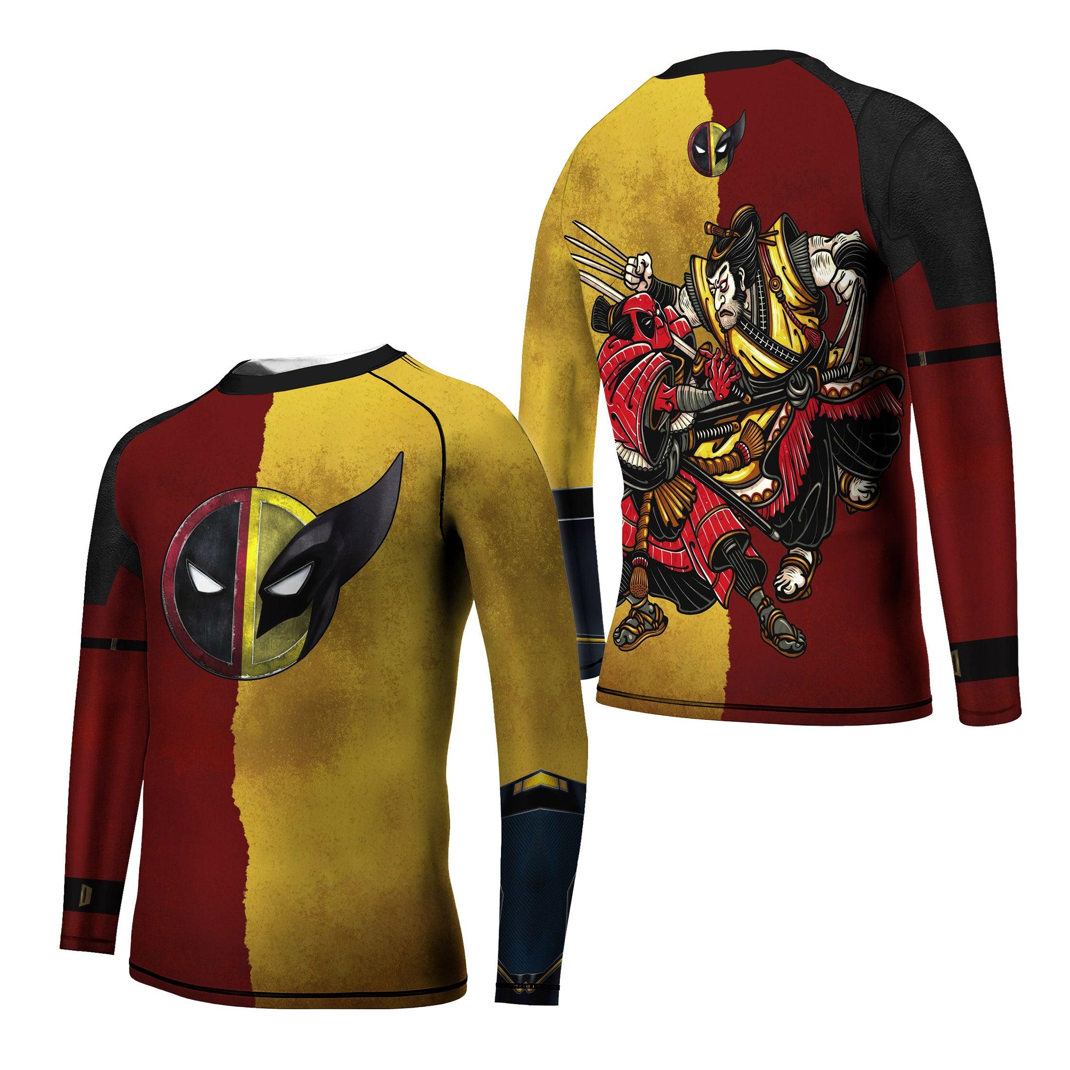 Deadpool And Wolverine Samurai Kids Rash Guard | Wolverine Rash Guard