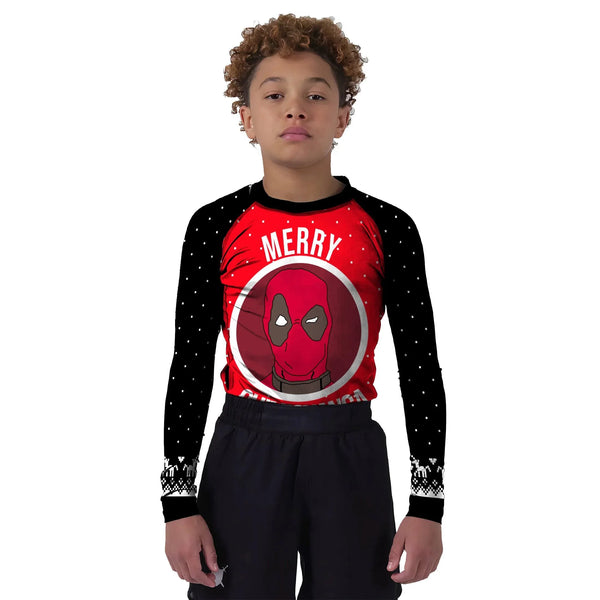 Deadpool Merry Chimichanga Kids Rash Guard | Athletic Wear