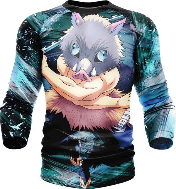 Demon Slayer Hashibira Inosuke Long Sleeve Rash Guard
