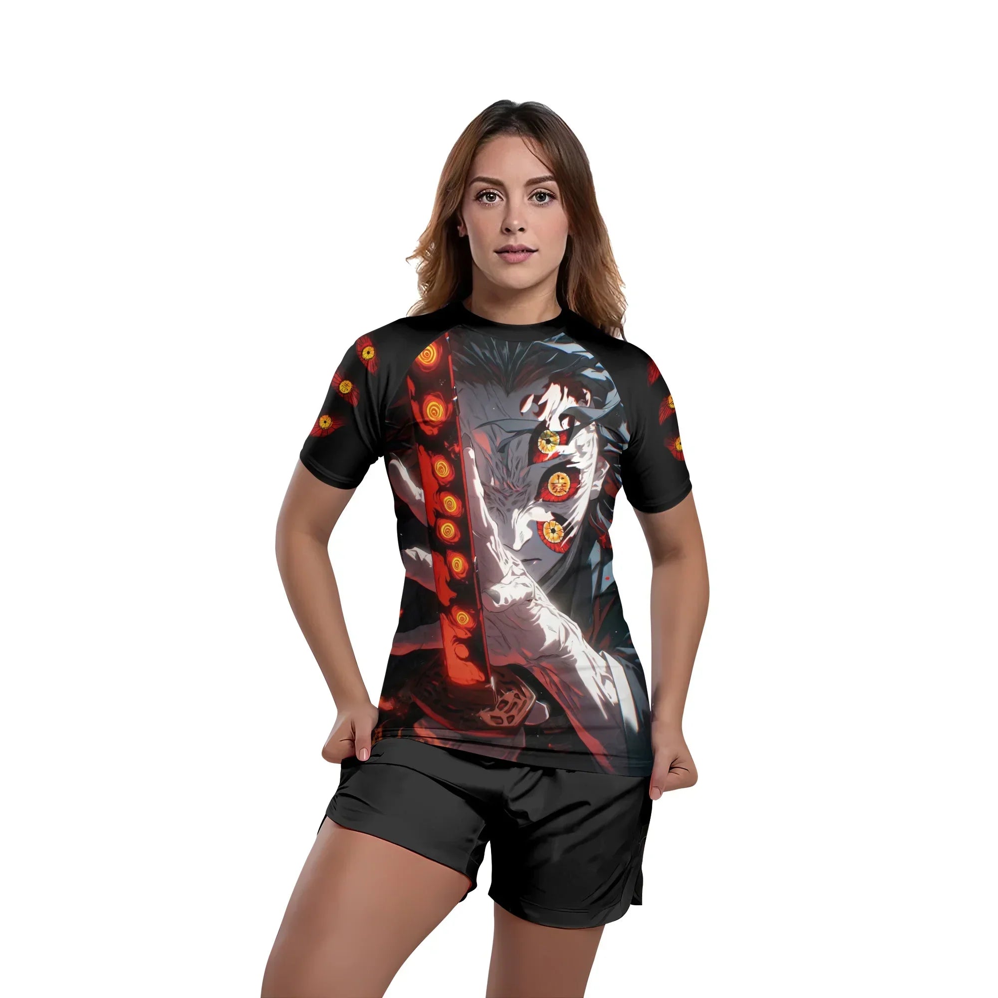 Demon Slayer Kokushibo Rash Guard for MMA & Fitness
