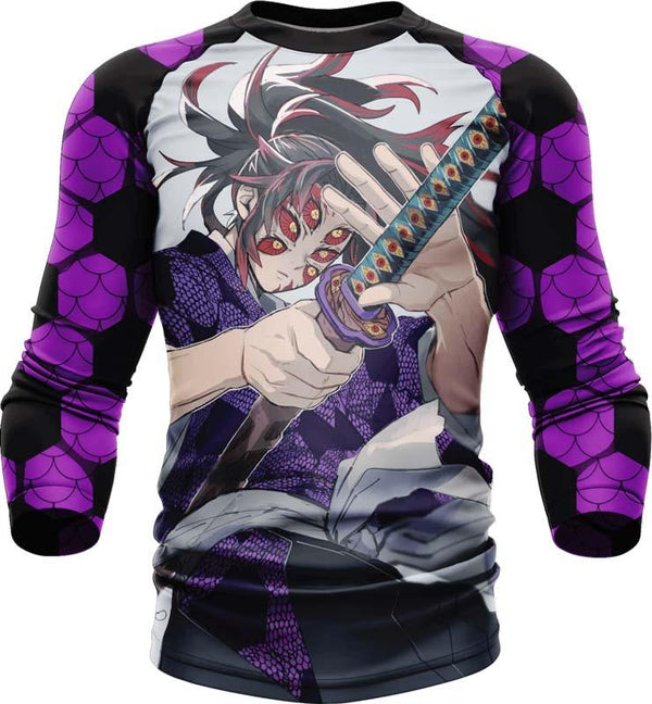 Demon Slayer Kokushibo Long Sleeve Rash Guard | Athletic Wear