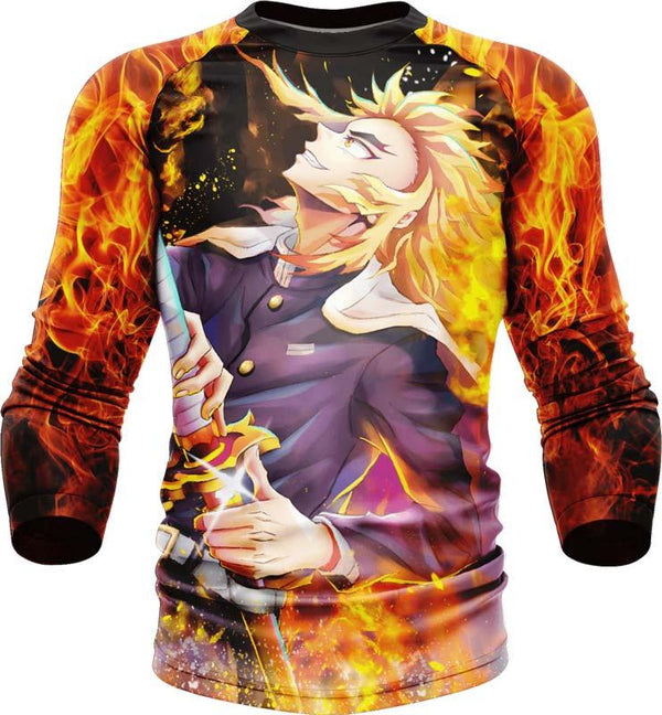 Demon Slayer Rengoku Kyoujurou Long Sleeve Rash Guard