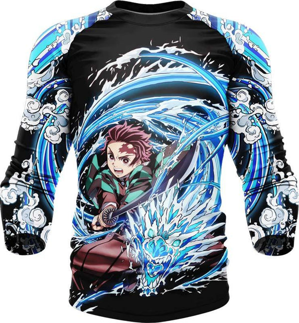 Demon Slayer Tanjiro Water Breathing Long Sleeve Rash Guard
