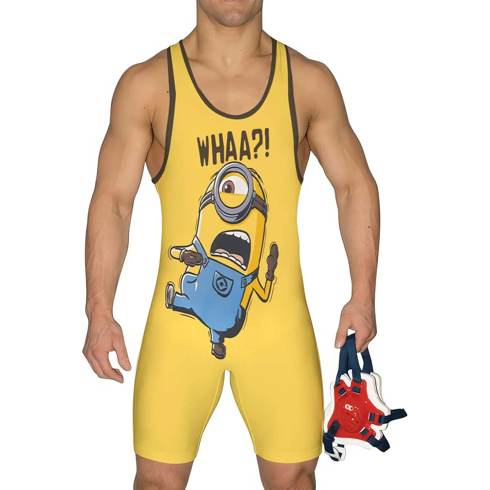 Despicable Me Minion Whaaa Wrestling Singlet – Wrestling Singlet