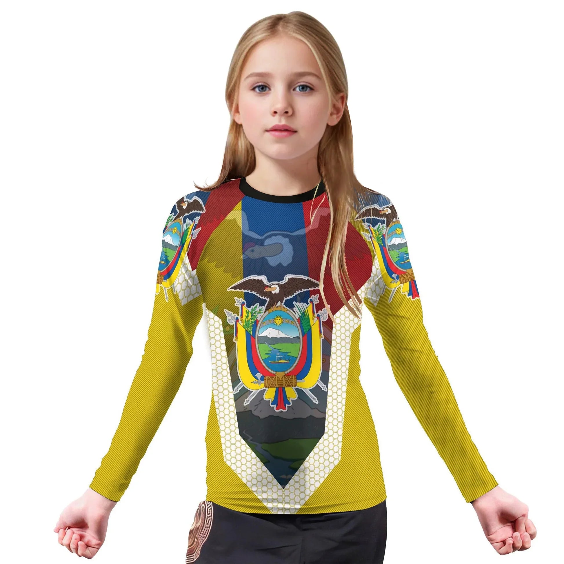 Ecuador Symbol Kids Rash Guard | Athletic Wear for Kids