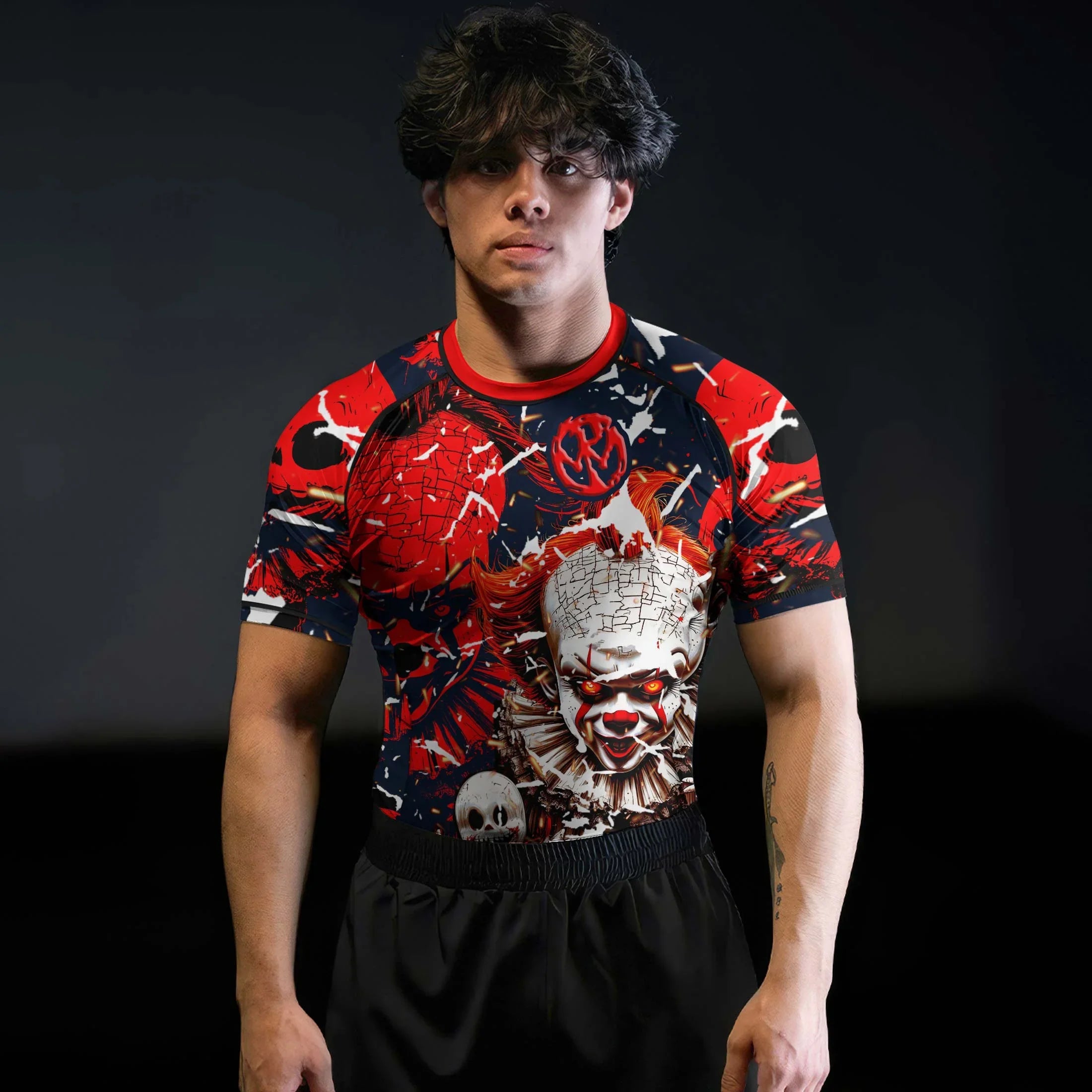 Evil Clown Pennywise Rash Guard for MMA & Fitness