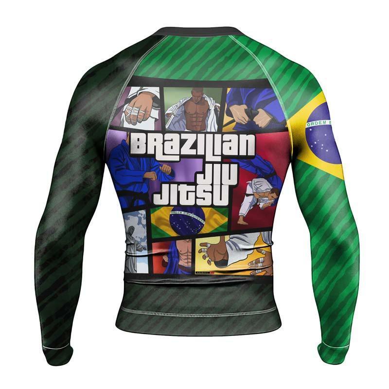GTA Brazilian Jiu Jitsu Rash Guard | National Flag Rash Guard