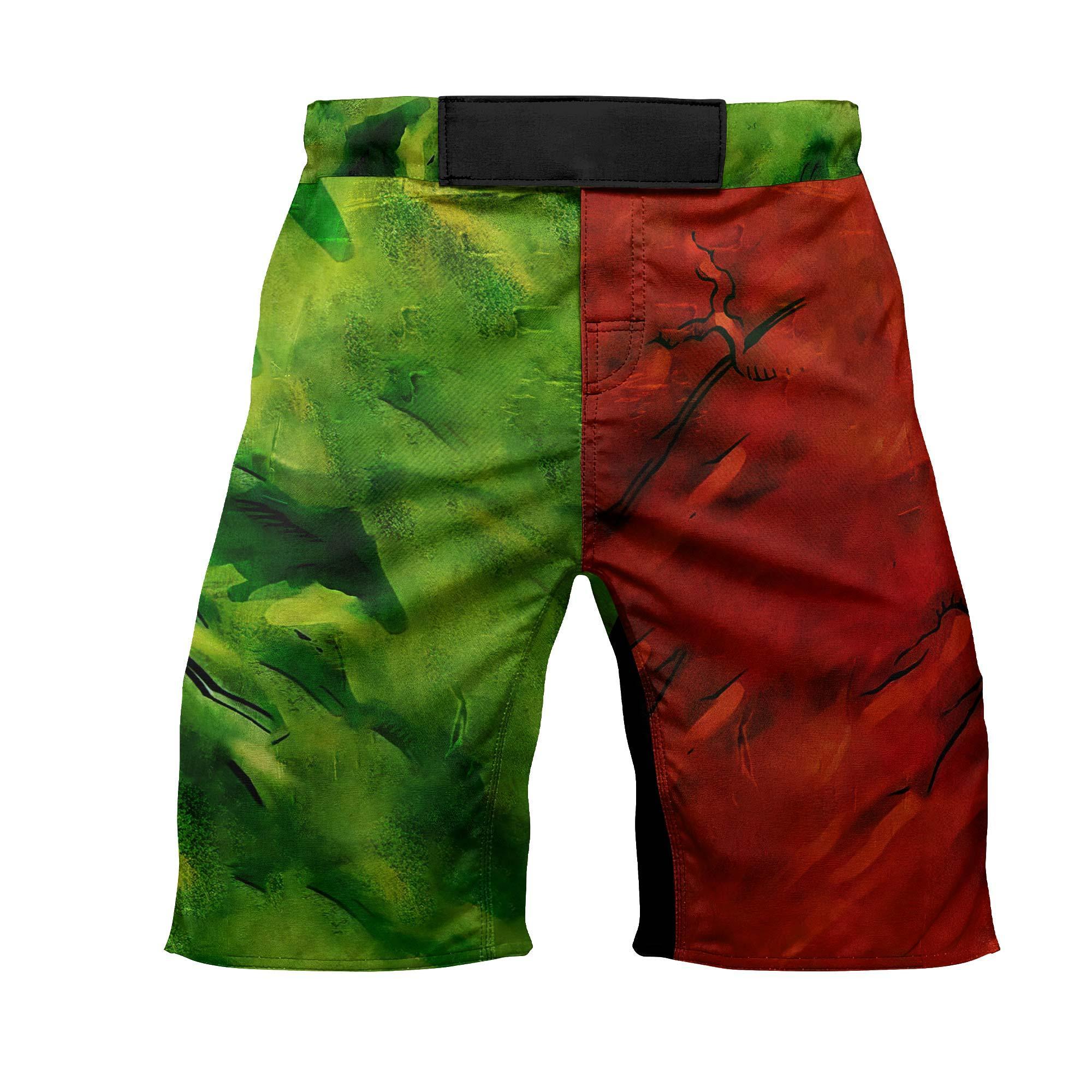 Green And Red Hulk Fight Shorts - High Quality & Durable