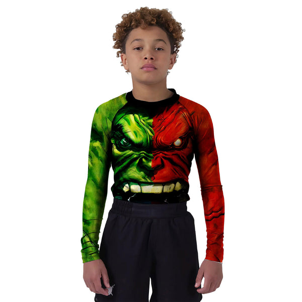 Green And Red Hulk Kids Rash Guard | Kids Rash Guard