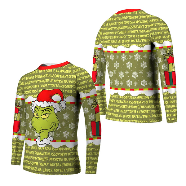 Grinch Xmas Kids Rash Guard – Athletic & Festive Kids Rash Guard