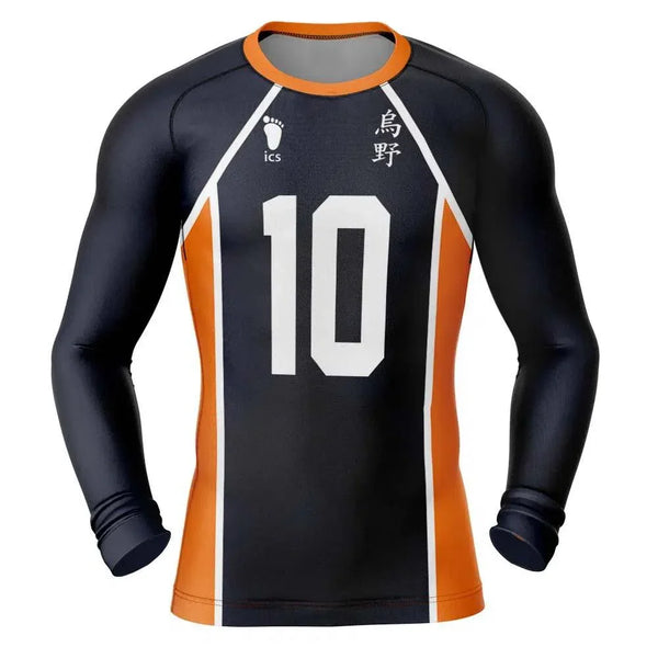 Haikyuu Karasuno Number 10 Long Sleeve Rash Guard
