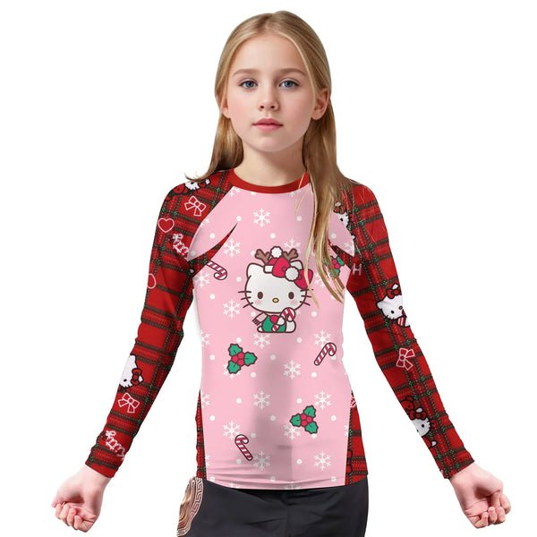 Hello Kitty Christmas Kids Rash Guard – Fun & Protective Sportswear