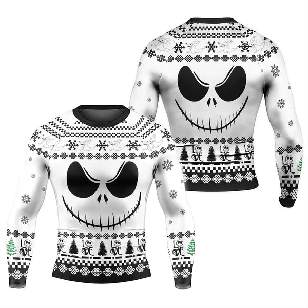Jack Skellington Face Rash Guard | MMA & Jiu-Jitsu Sportswear
