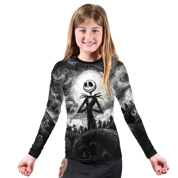 Jack Skellington Kids Rash Guard | Athletic Wear