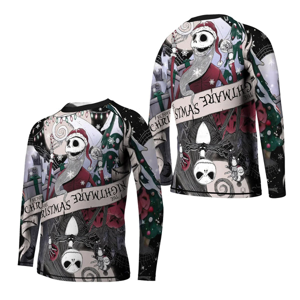 Kids Rash Guard - Jack Skellington Nightmare And Christmas Rash Guard
