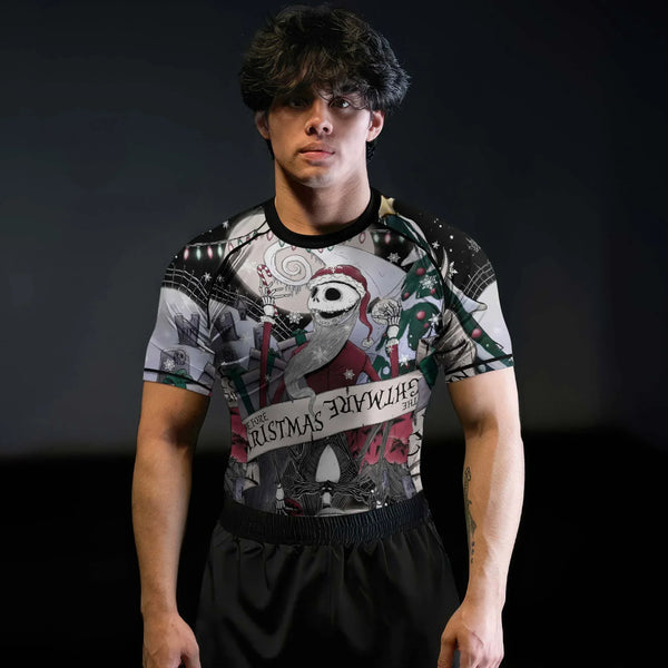 Jack Skellington Nightmare And Christmas Rash Guard for MMA & Fitness