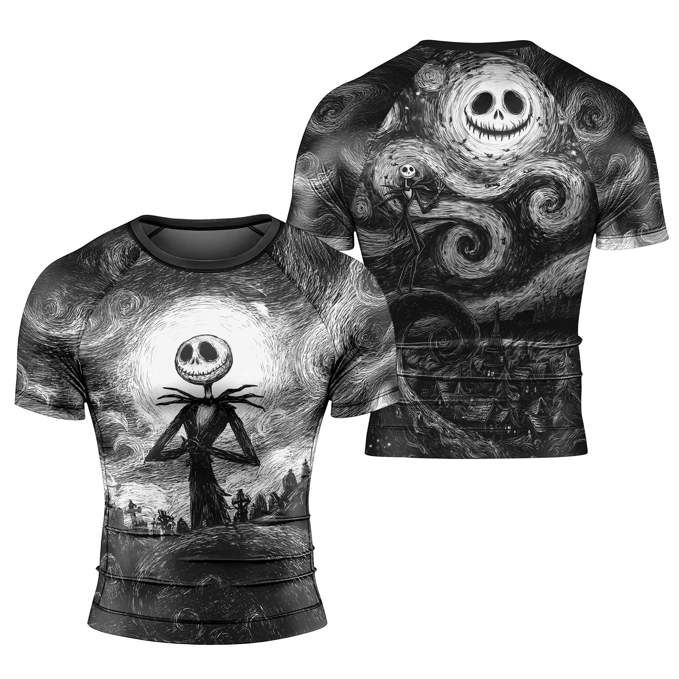 Jack Skellington Rash Guard for MMA & Fitness