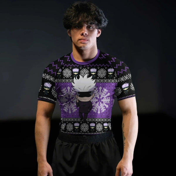 Jujutsu Kaisen Gojo Christmas Rash Guard | Athletic Performance Gear