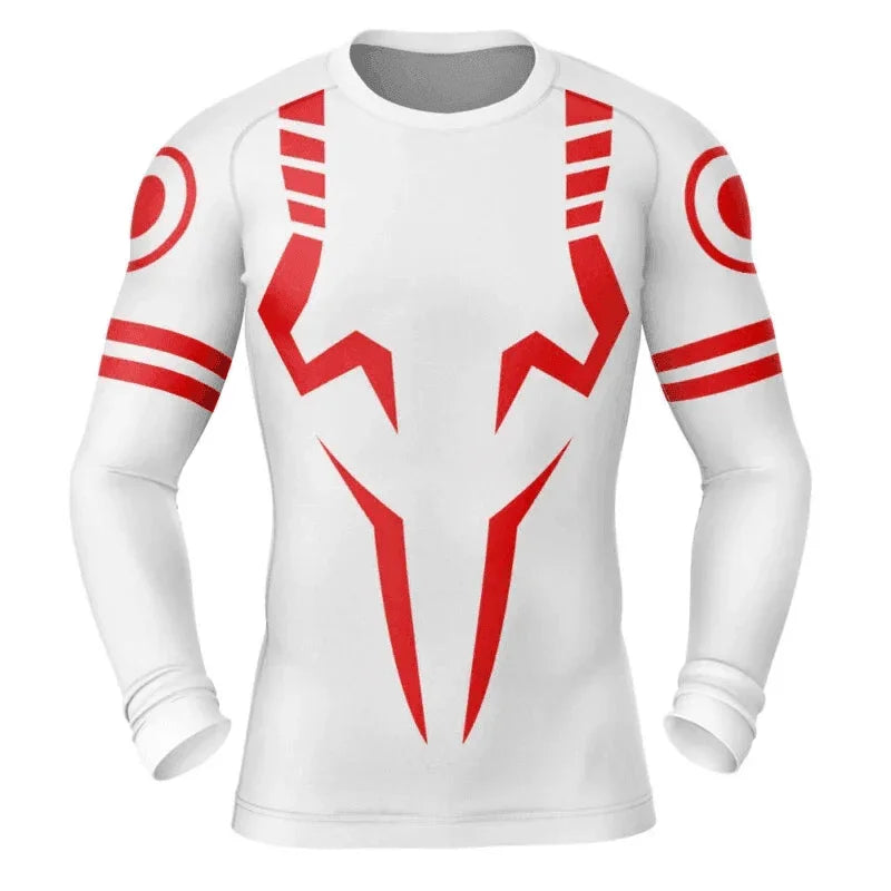 Jujutsu Kaisen Sukuna Red Symbol Rash Guard | Athletic Wear