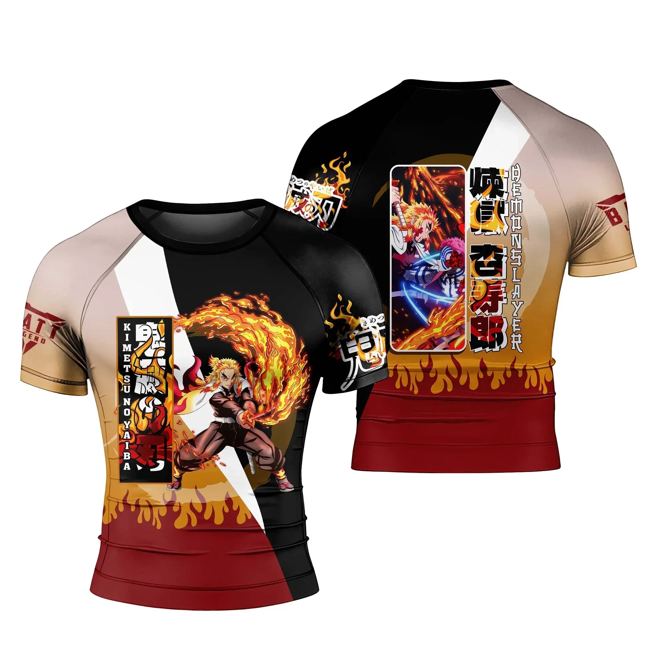 Kimetsu No Yaiba Rengoku Kyojuro Rash Guard for MMA & Fitness
