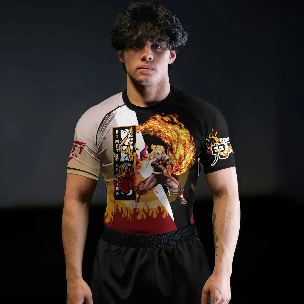 Kimetsu No Yaiba Rengoku Kyojuro Rash Guard for MMA & Fitness