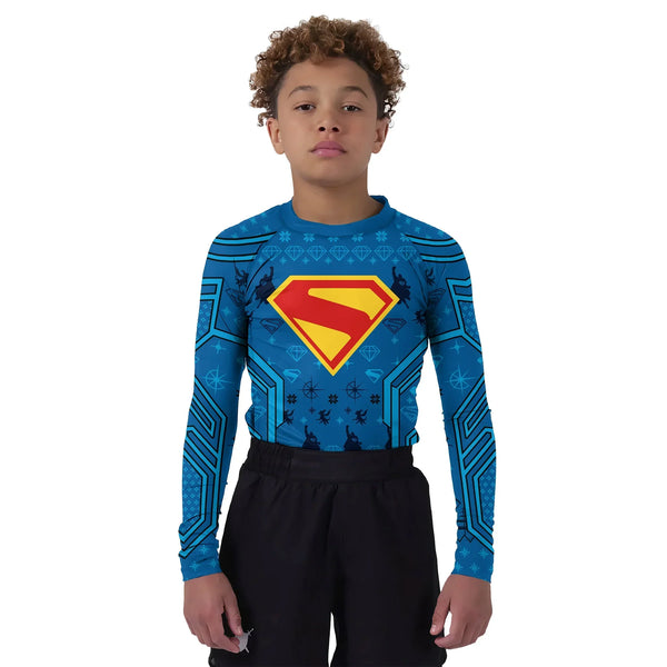 Man of Steel Christmas Kids Rash Guard | Kids Rash Guard