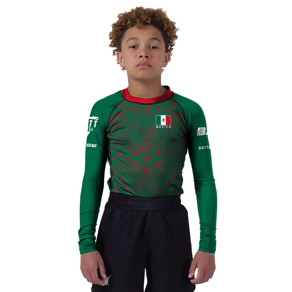 Mexico Flag Kids Rash Guard | Athletic Wear for Kids