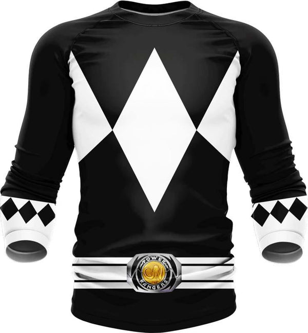Mighty Morphin Black Ranger Long Sleeve Rash Guard