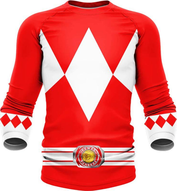 Mighty Morphin Red Ranger Long Sleeve Rash Guard