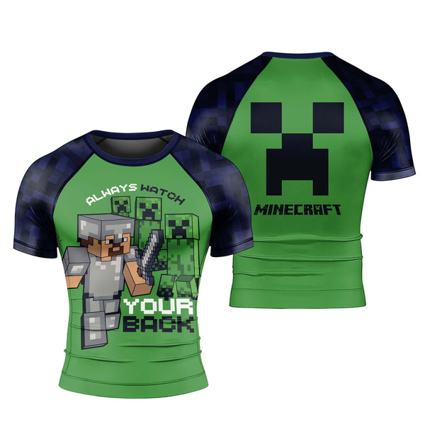 Minecraft Always Watch Your Back Rash Guard | Athletic Wear