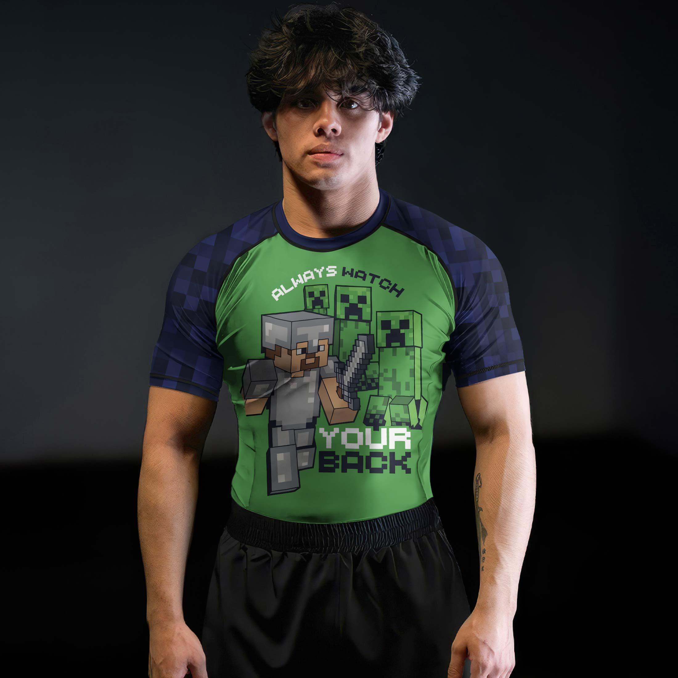 Minecraft Always Watch Your Back Rash Guard | Athletic Wear