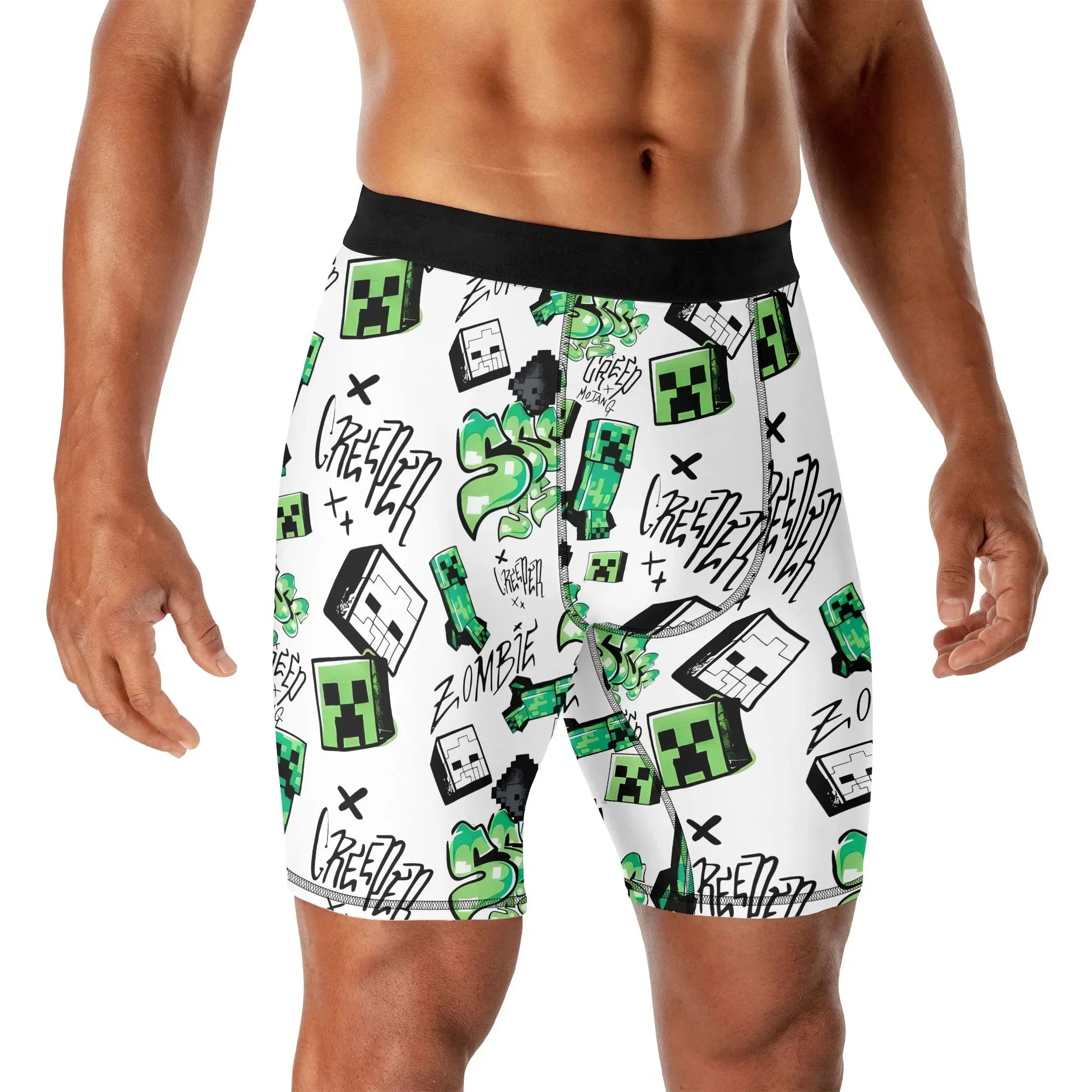 Minecraft Creeper Graffiti Compression Shorts
