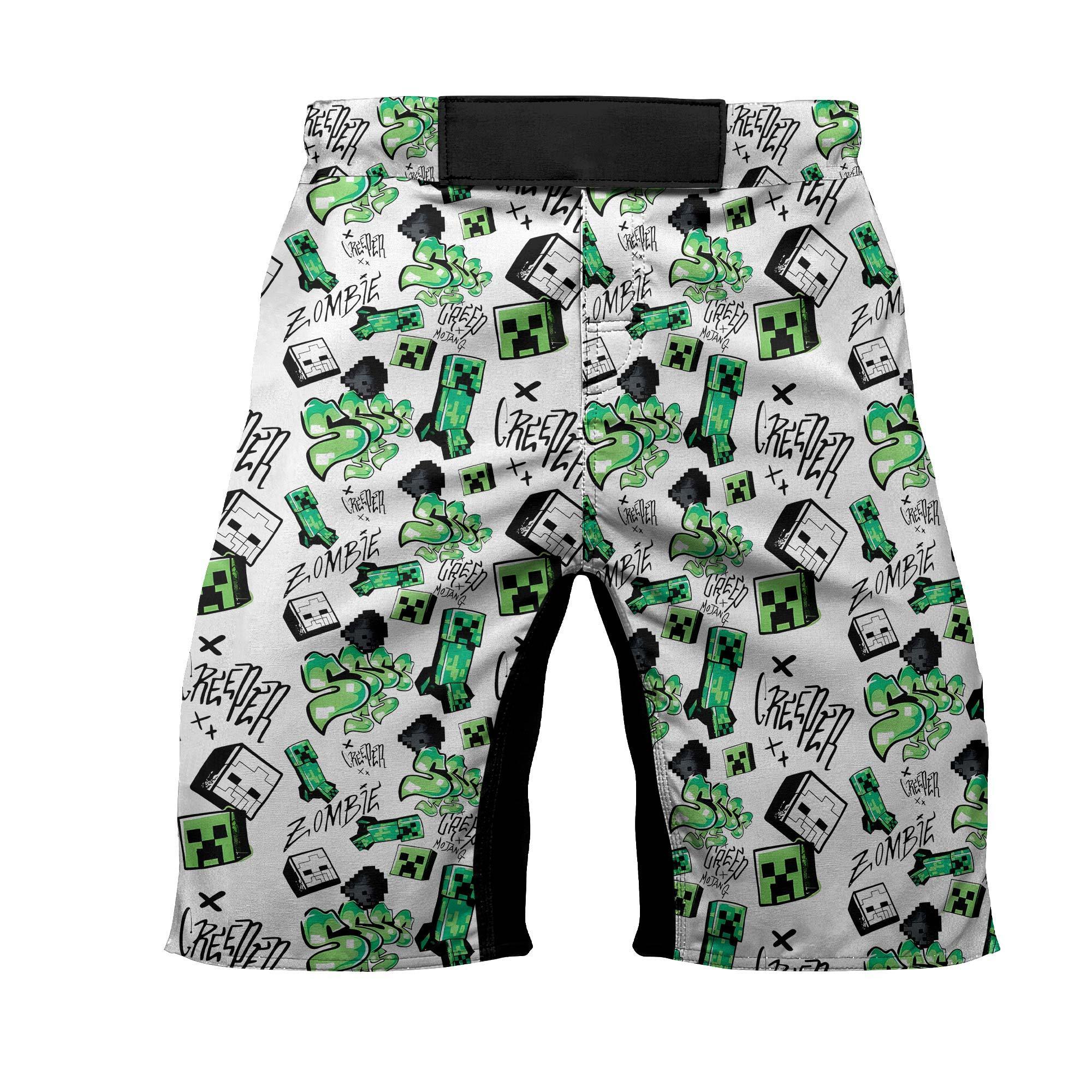 Minecraft Creeper Graffiti Fight Shorts - Durable & Stylish