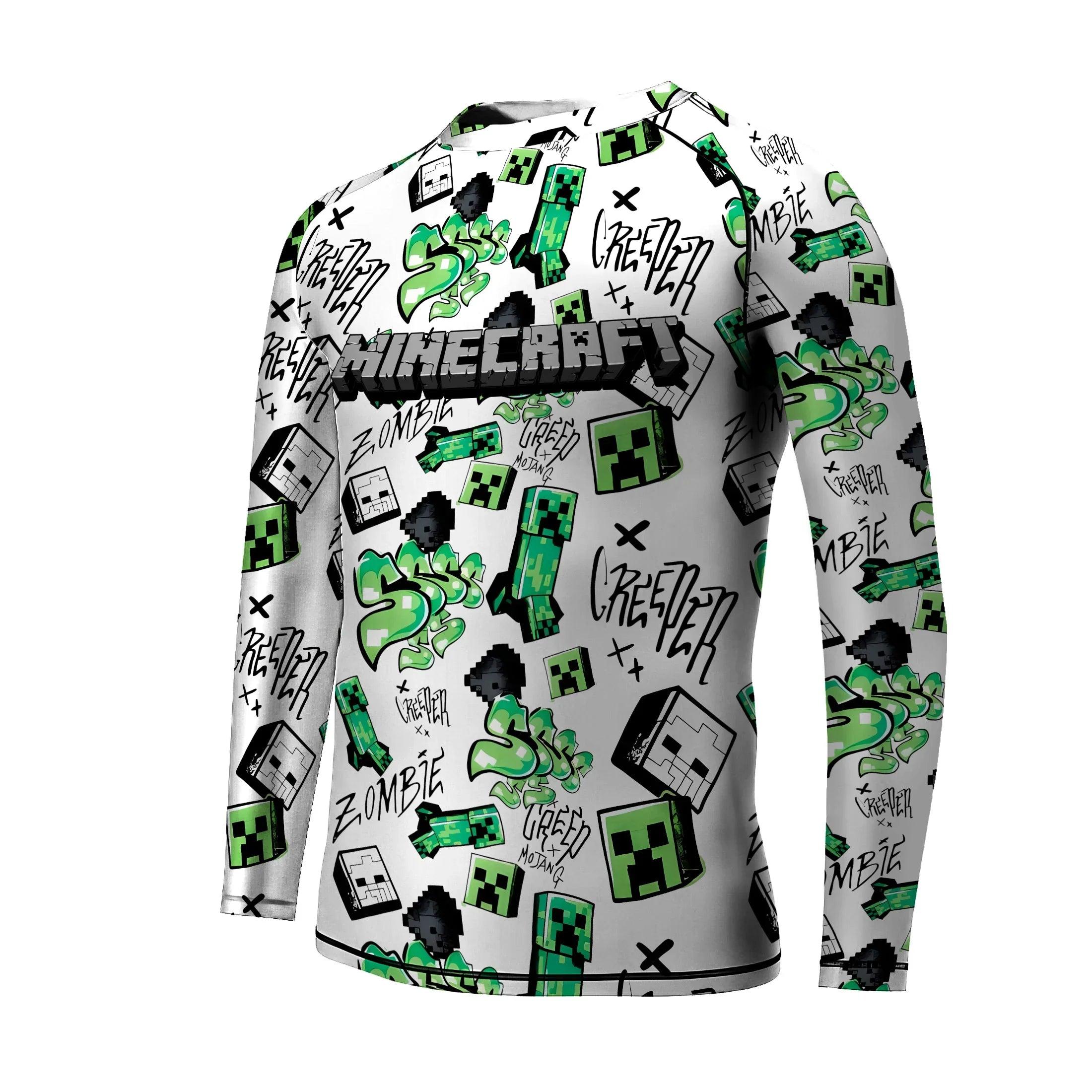Minecraft Creeper Graffiti Kids Rash Guard