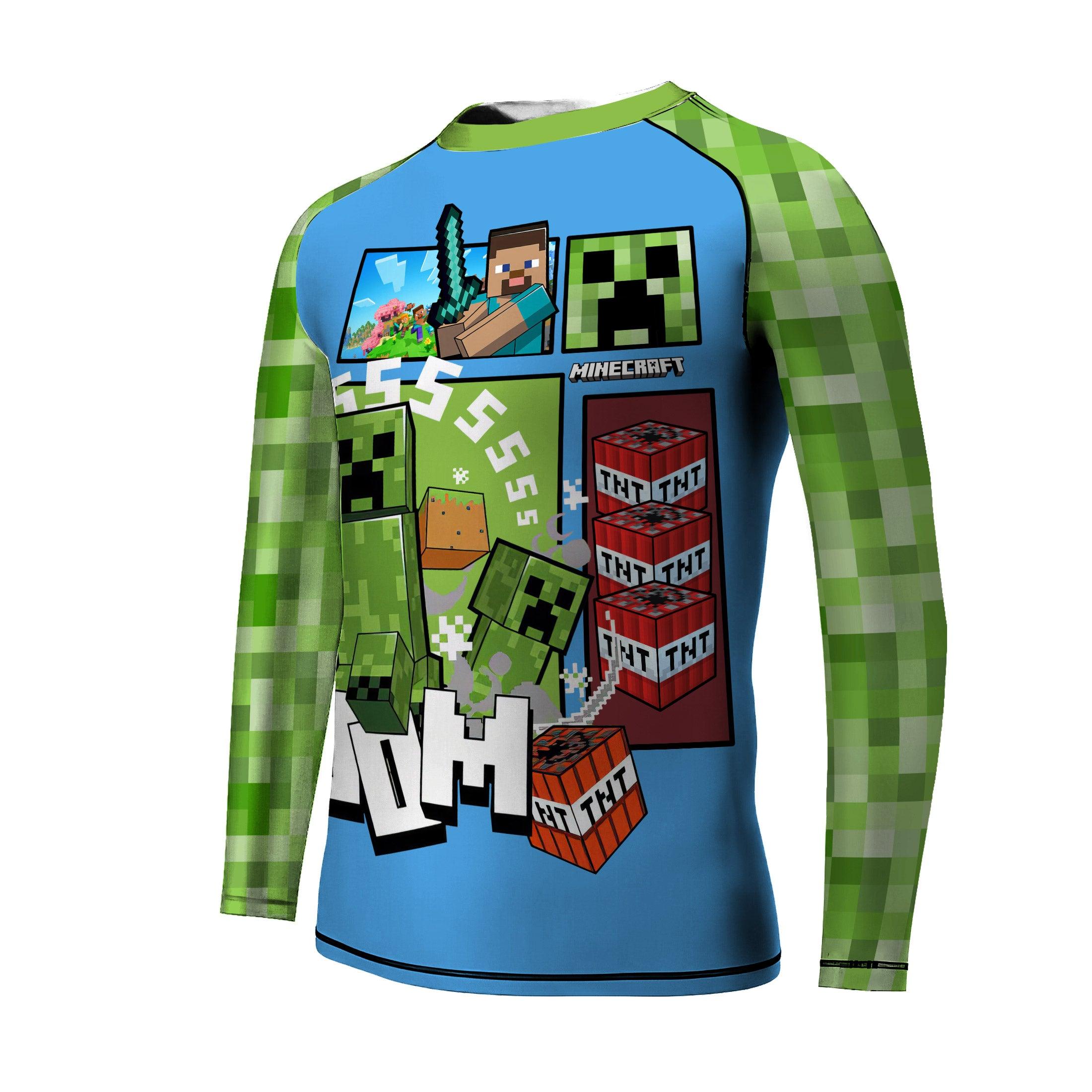Minecraft Creeper Kids Rash Guard | Athletic Wear