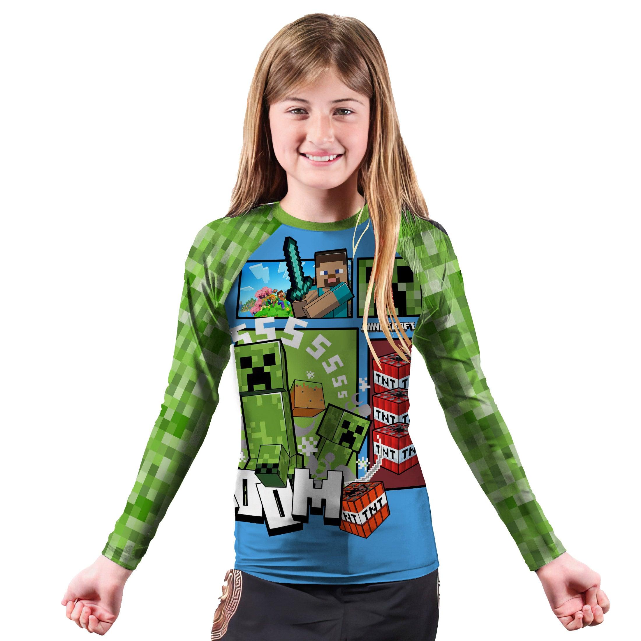 Minecraft Creeper Kids Rash Guard | Athletic Wear