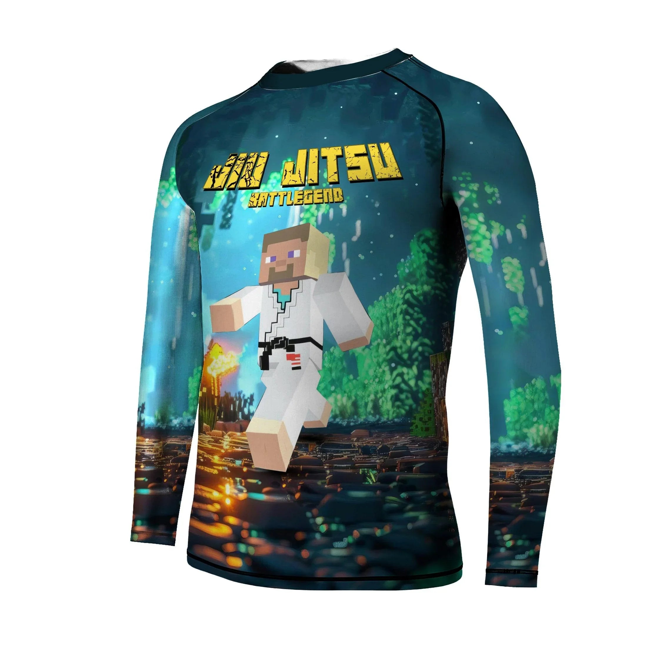 Minecraft Jiu Jitsu Kids Rash Guard | Athletic Wear