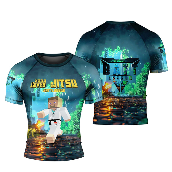 Minecraft Jiu Jitsu Rash Guard - Athletic Performance